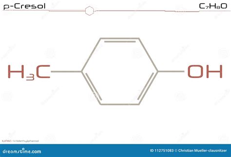 Molecule Of P Cresol Stock Vector Illustration Of Formula 112751083