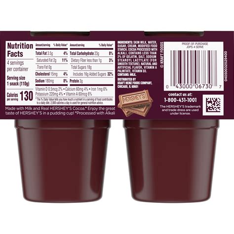 Hershey S Chocolate Pudding Cups Snack 4 Ct Cups Sydiesmart
