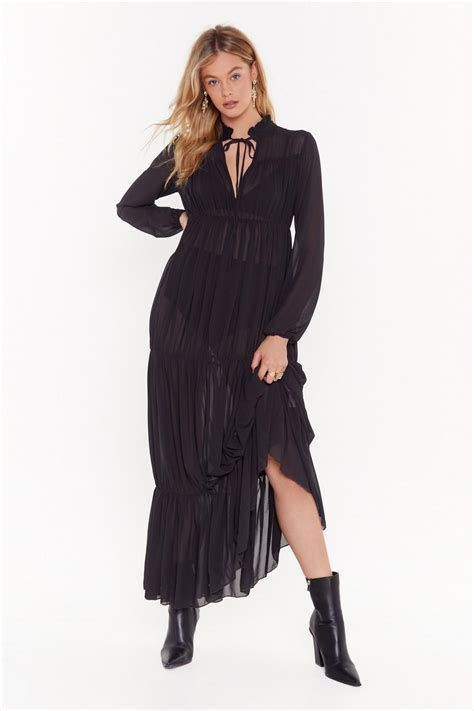 Cant Tie Me Love Chiffon High Neck Maxi Dress Nasty Gal