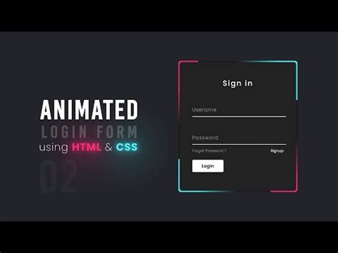Animated Login Form Using Html Css Youtube Login Form Login