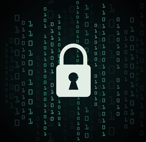 Digital Lock Guard Sign Binary Code Number Cyber Data Background Vector