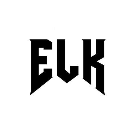 기술 회사 Elk의 글자 로고 디자인 검은색과 색 색상 조합 Elk 로고 Elk 터 로고 디자인 Elk 아이콘 Elk 알파 Elk 타이포그래피 로고 디자인