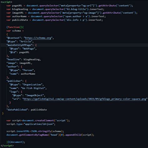 How To Add Schema Using Google Tag Manager With Code Go Fish Digital