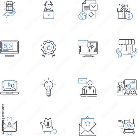 Guerrilla Marketing Line Icons Collection Unconventional Clever