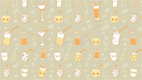 Cocktail Drinks Pattern Beverage Design And Party Celebration Theme