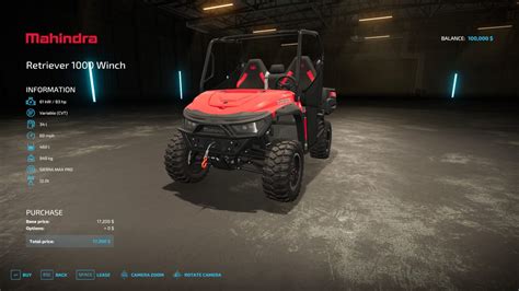 Mahindra Retriever 1000 Winch Fs22 Mod