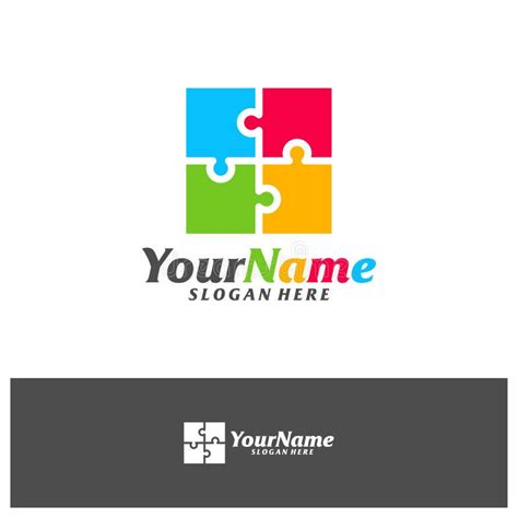 Colorful Puzzle Logo Design Template Puzzle Logo Concept Vector Stock