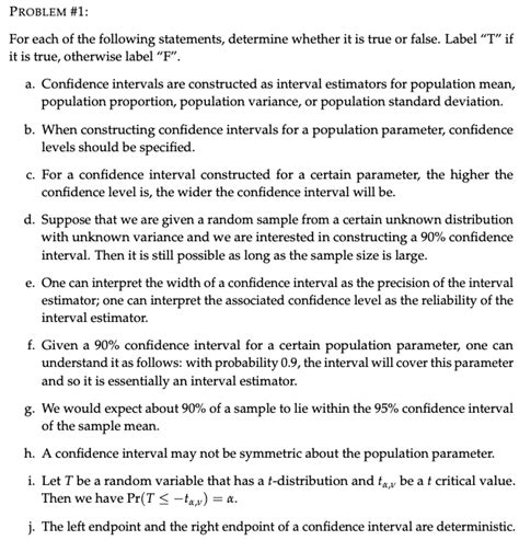 Solved PROBLEM 1 For Each Of The Following Statements Chegg