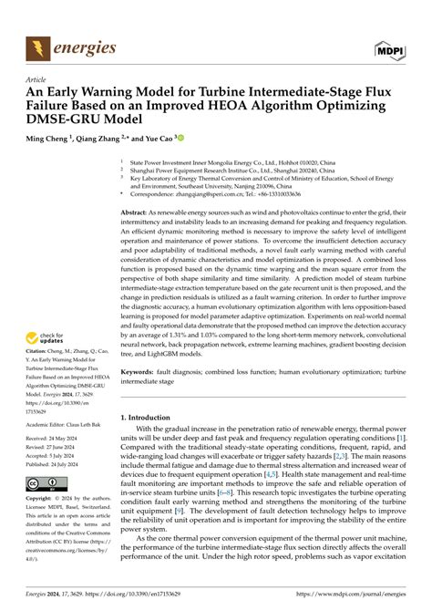 pdf an early warning model for turbine intermediate stage flux