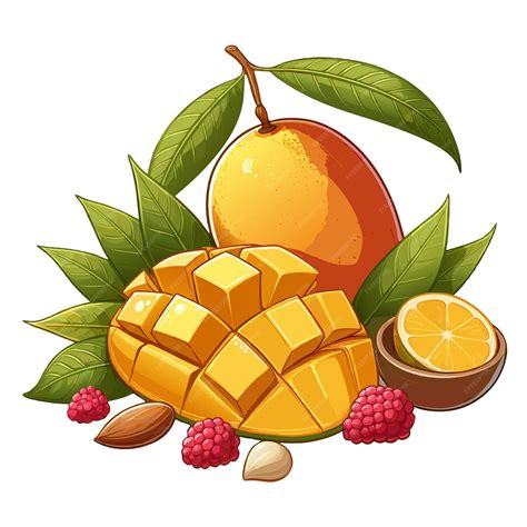 Mango Clipart Vector Illustration On White Background Premium Ai