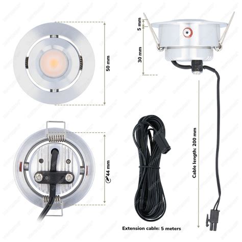Complete Veranda Set 12x3W Dimbare LED Inbouwspot Sienna 2700K IP44