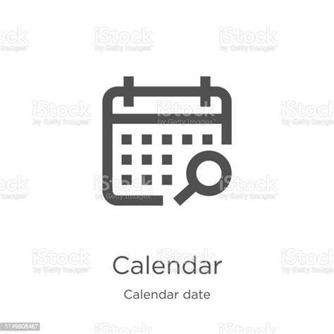 日曆日期集合中的日曆圖示向量細線日曆輪廓圖示向量插圖大綱 細線日曆圖示的網站設計和移動 應用程式開發向量圖形及更多事件圖片 Istock