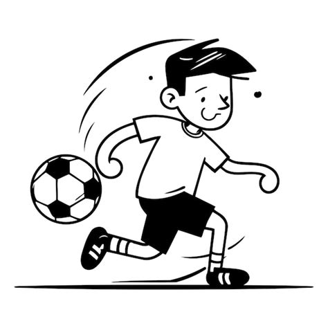 Premium Vector Cartoon Soccer Player Running With Ball In Flat Style