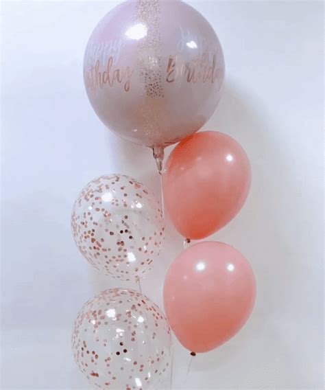 [birthday] 16 40cm Blush Birthday Orbz Sphere Shaped Confetti Balloons