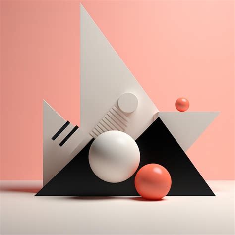 premium photo 3d geometric shape form rendering in minimal scene