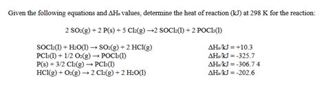 Solved Given the following equations and ΔHo values Chegg