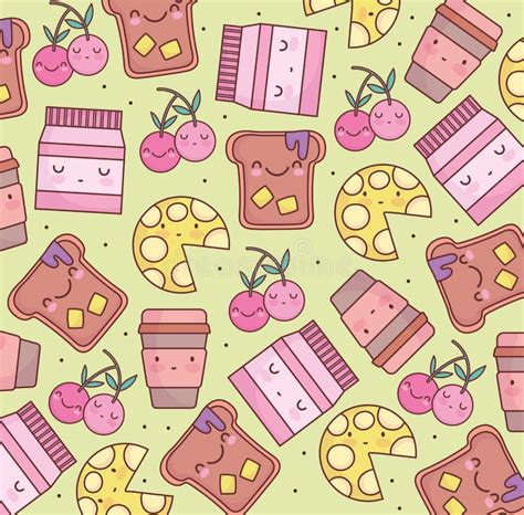 Cute Food Cartoon Pattern Stock Vector Illustration Of Sweet 219393734