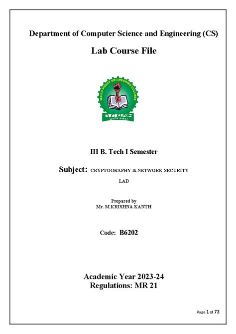 Cns Labmanual 2024 Cns Lab Department Of Computer Science And