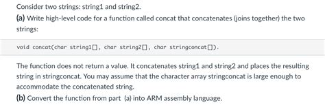Solved Consider Two Strings String1 And String2 A Write