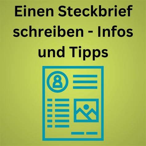 Einen Steckbrief Schreiben Infos Und Tipps
