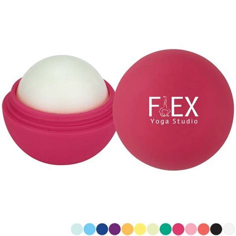 Flavored Lip Balm In Round Rubber Ball Health Promotions Now