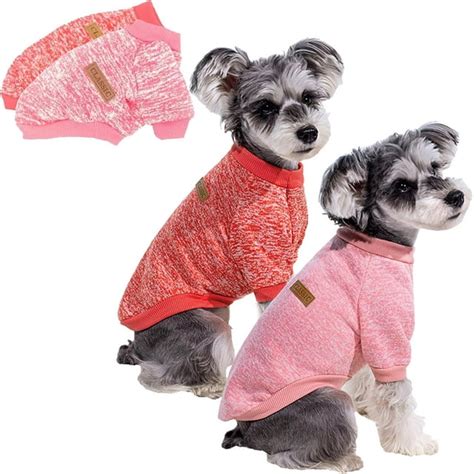 2 Pack Dog Sweaters For Small Dogs Warm Winter Puppy Sweaters Cute