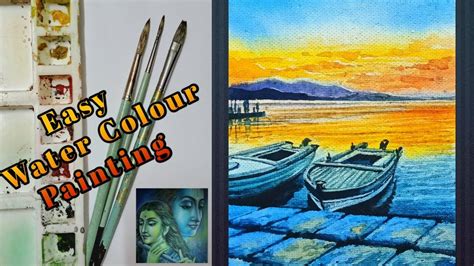 Riverside Landscape Paintingseasy Riverside Painting Water Colour