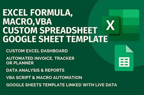 Excel formula, macro, vba, custom spreadsheet and goggle sheet template by Aurora_wendy11 | Fiverr