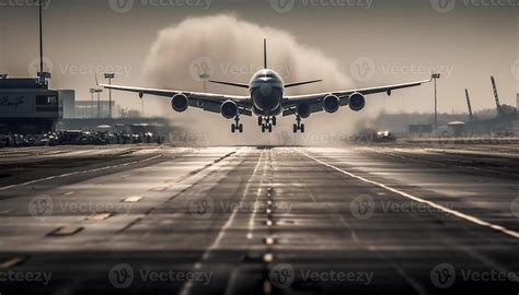 Commercial Airplanes Taking Off