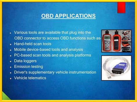 OBD On Board Diagnostics PPT Operating Systems Computer Software And Applications