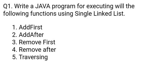 Solved Q1 Write A Java Program For Executing Will The