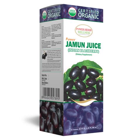 Powers Herbal Organic Jamun Juice 500 Ml Powerherbs