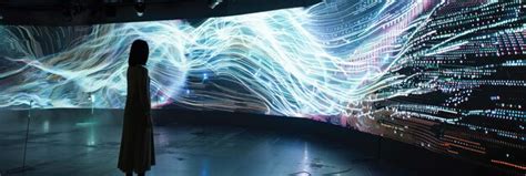 premium photo interactive digital art exhibit with light patterns