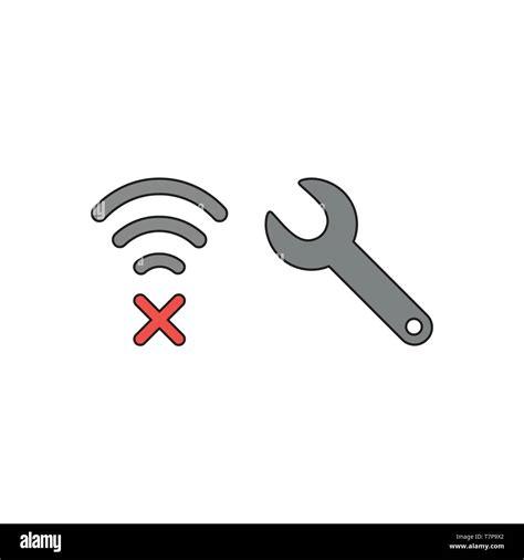 Vector Icon Concept Of Fix Wireless Wifi Connection Problem And Spanner