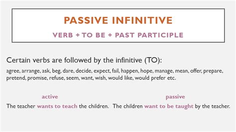 Passive Infinitive Masterclass Definition Structures 42 Off