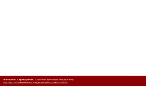 Excel Template Package Implementation Checklist Excel Template XLS
