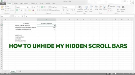 How To Unhide Missing Scrollbars In Excel YouTube