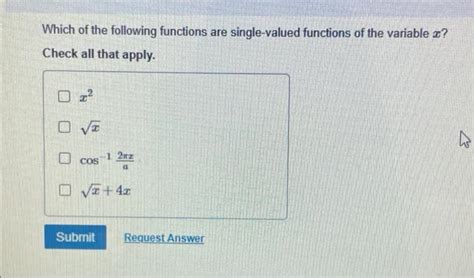Solved Which Of The Following Functions Are Single Valued