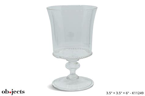 Glass Clear Stemmed Goblet Beaded Ob•jects