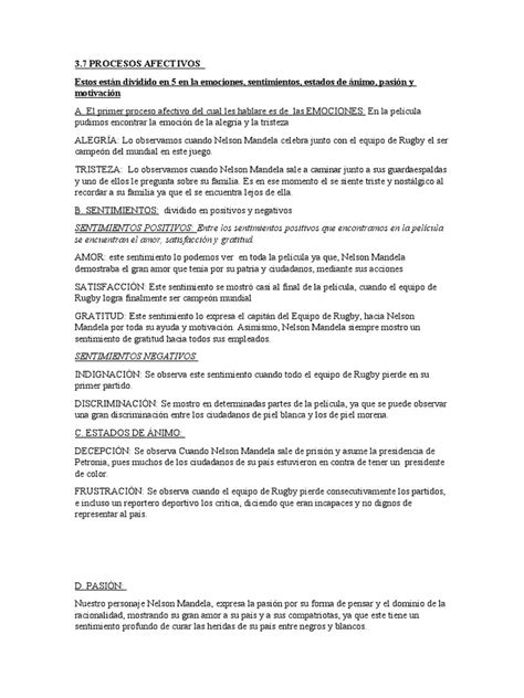 Procesos Afectivos Psicologia Expo Pdf Nelson Mandela Motivacional