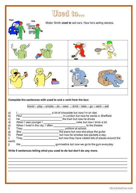 Used to general grammar practice Deutsch DAF Arbeitsblätter pdf doc