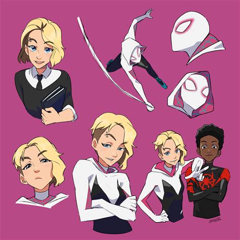 Miles Morales Человек паук Майлз Моралес Gwen Stacy Женщина Паук