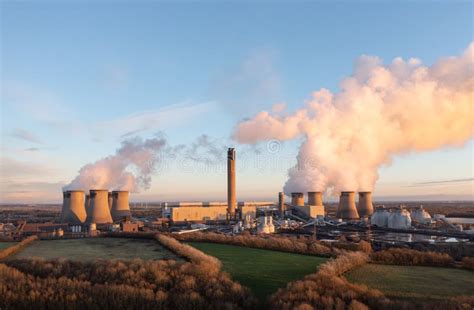 Drax Coal Fired Power Station In Uk With Coal Stack And Biofuel Storage
