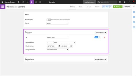 tutorial create a scenario for automating project maintenance macros