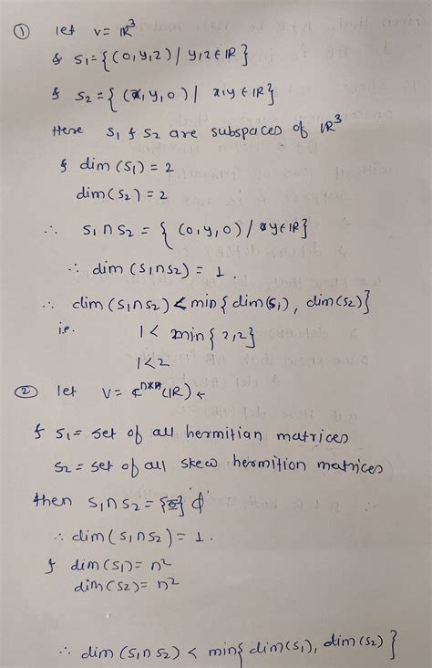 Solved Examples Of Subspaces S1 S2 Of A Finite Dimensional Vector