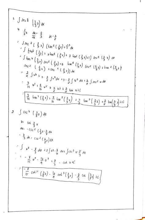 Solution Calculus 2 Math20053 Assessment Mod 5 Part2 3 Integrals Involving Trigonometric