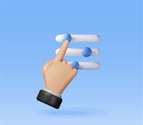 3d Filter Button And Hand Stock Vector Illustration Of Settings