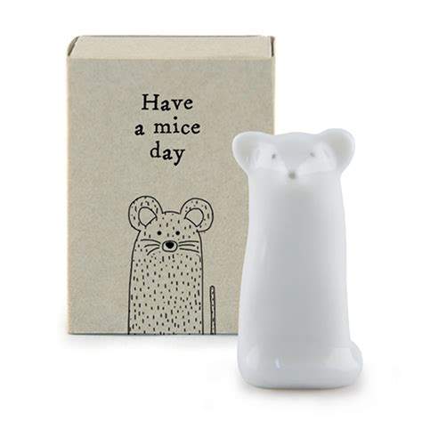 Have A Mice Day Ceramic Mouse In A Matchbox Cracker Filler Mini