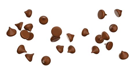 Chocolate Chips Morsels Or Drops Falling Flying Isolated 18915029 Png