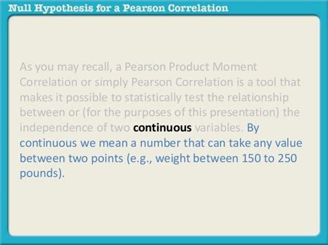 Null Hypothesis For Pearson Correlation Independence